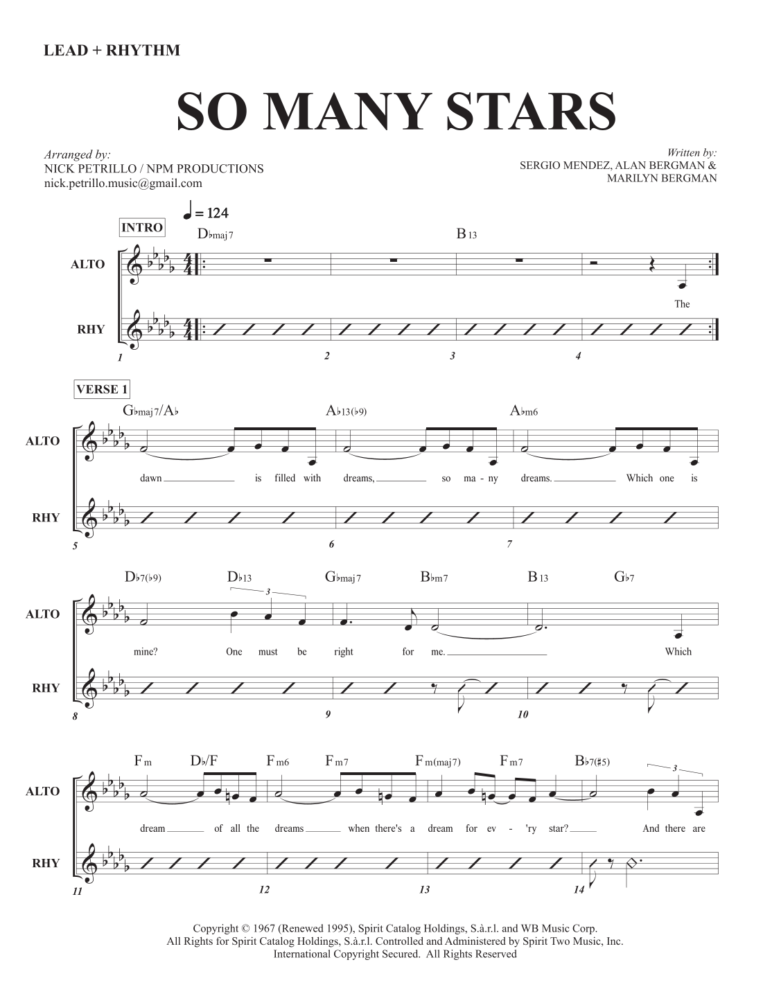 So Many Stars (arr. Nick Petrillo) von Sergio Mendes Noten zum ...