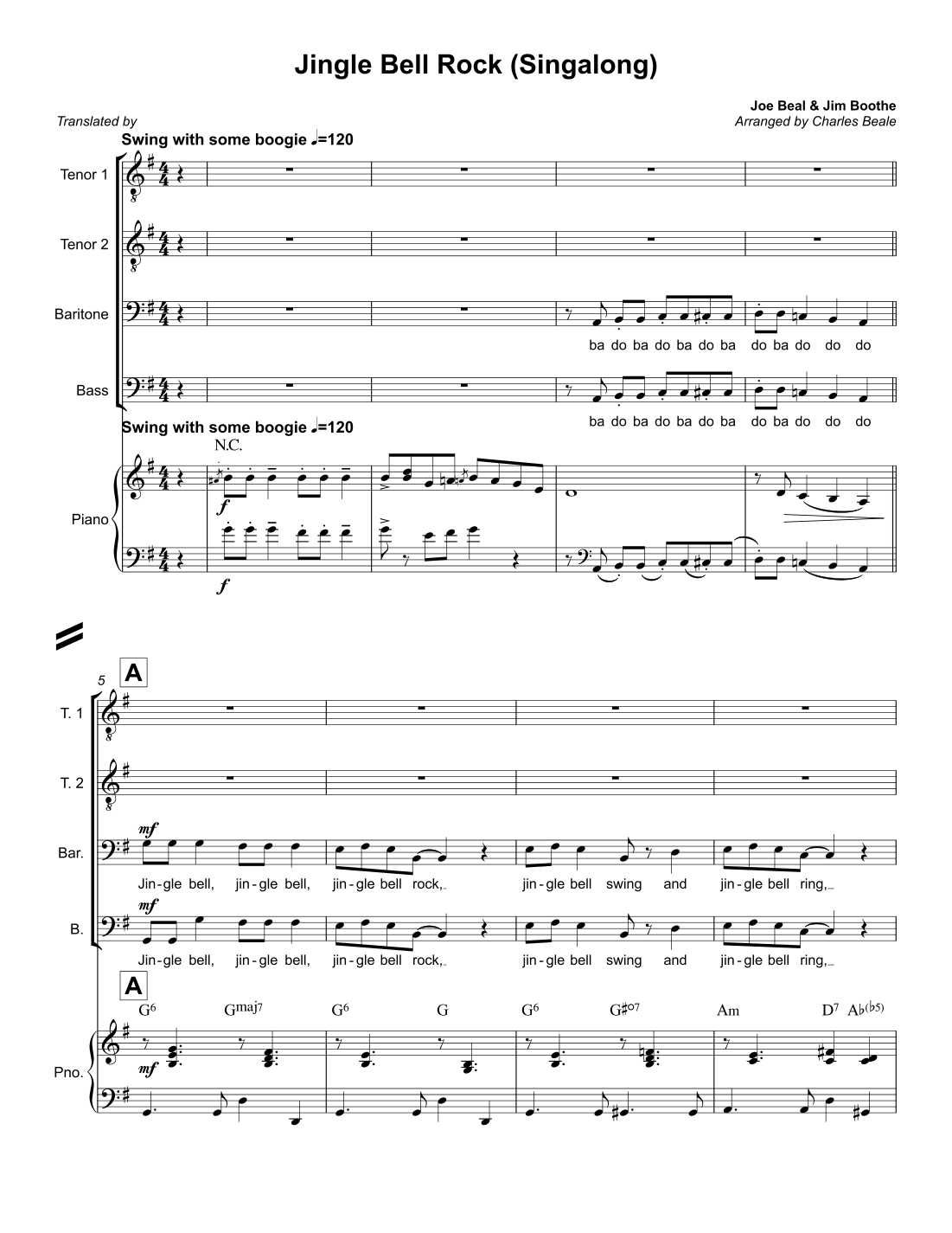 Jingle Bell Rock (arr. Charles Beale) Sheet Music | Gary Keady | TTBB Choir