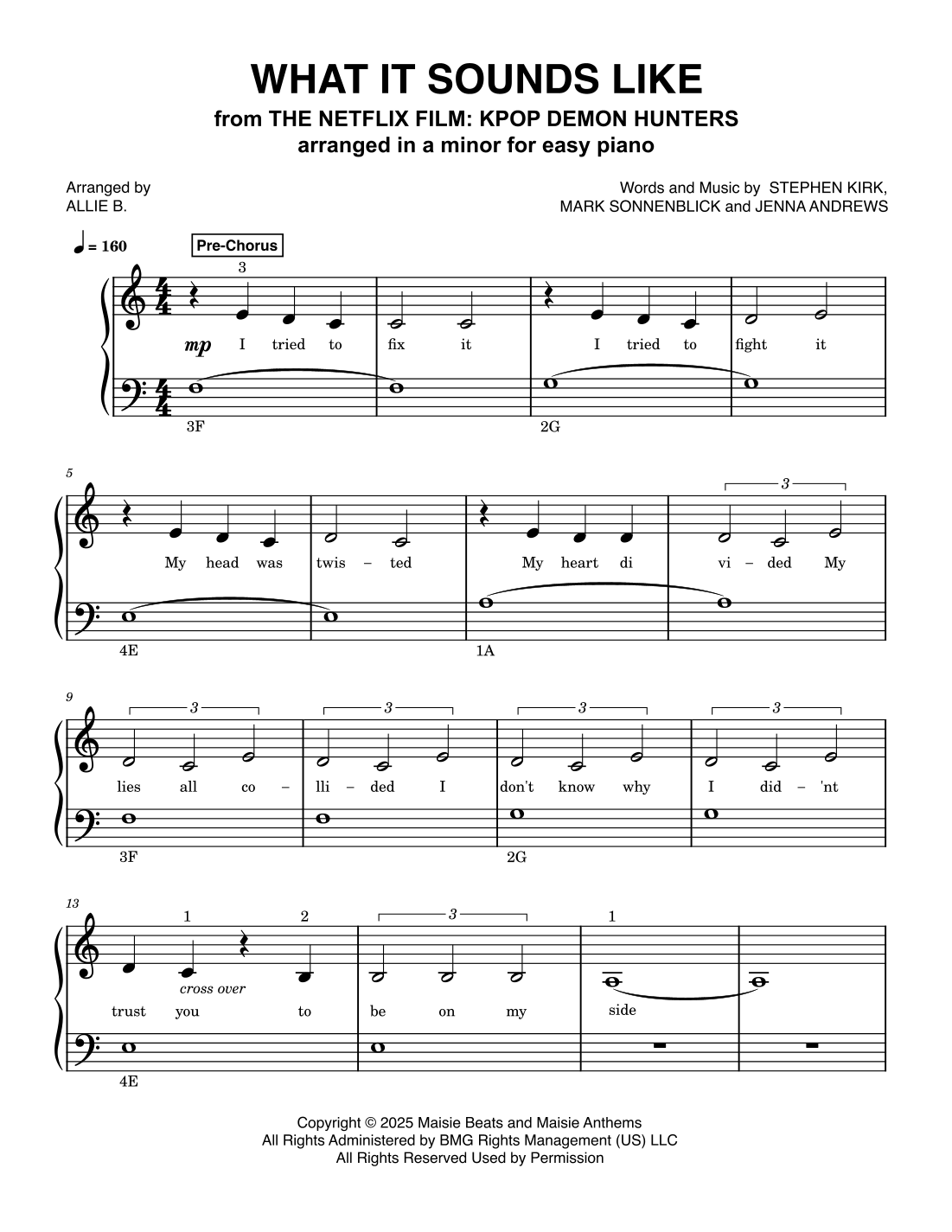 What It Sounds Like (arr. Allie B.) by Jenna Andrews Sheet Music for ...