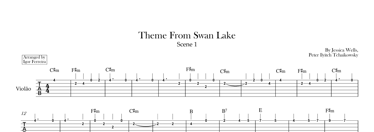 Theme From Swan Lake (arr. Igor Ferreira) by Peter Ilyich Tchaikovsky ...