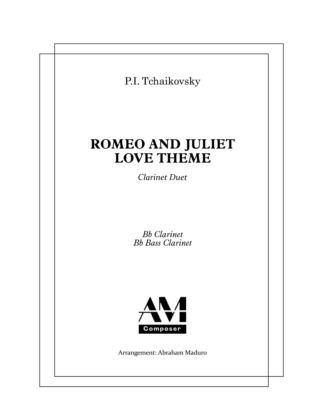 Romeo and Juliet Love Theme – Clarinet & Bass Clarinet Duet (arr ...