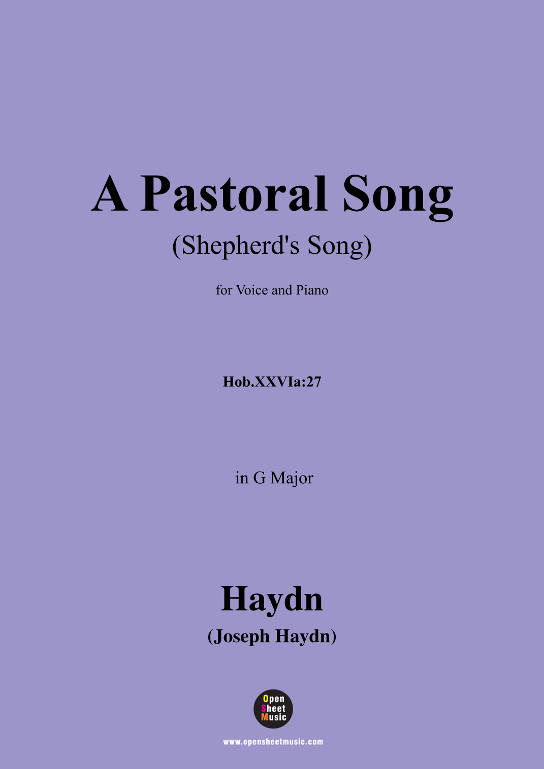 J. Haydn-A Pastoral Song,in G Major (arr. OSM Press) by Joseph Haydn ...