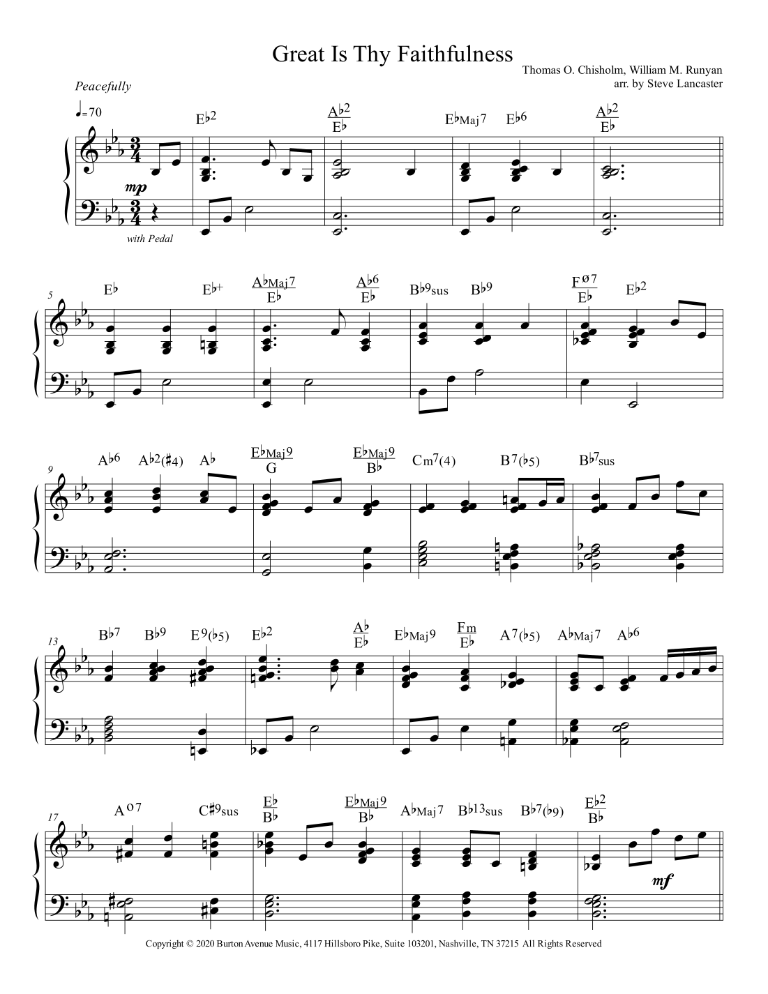 Great Is Thy Faithfulness (arr. Steve Lancaster) par Phillip Keveren ...