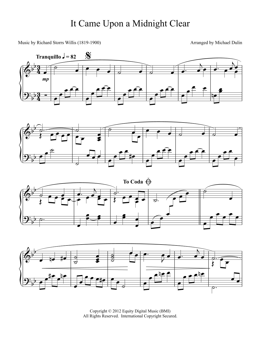 It Came Upon a Midnight Clear (arr. Michael Dulin) by Michael Dulin ...