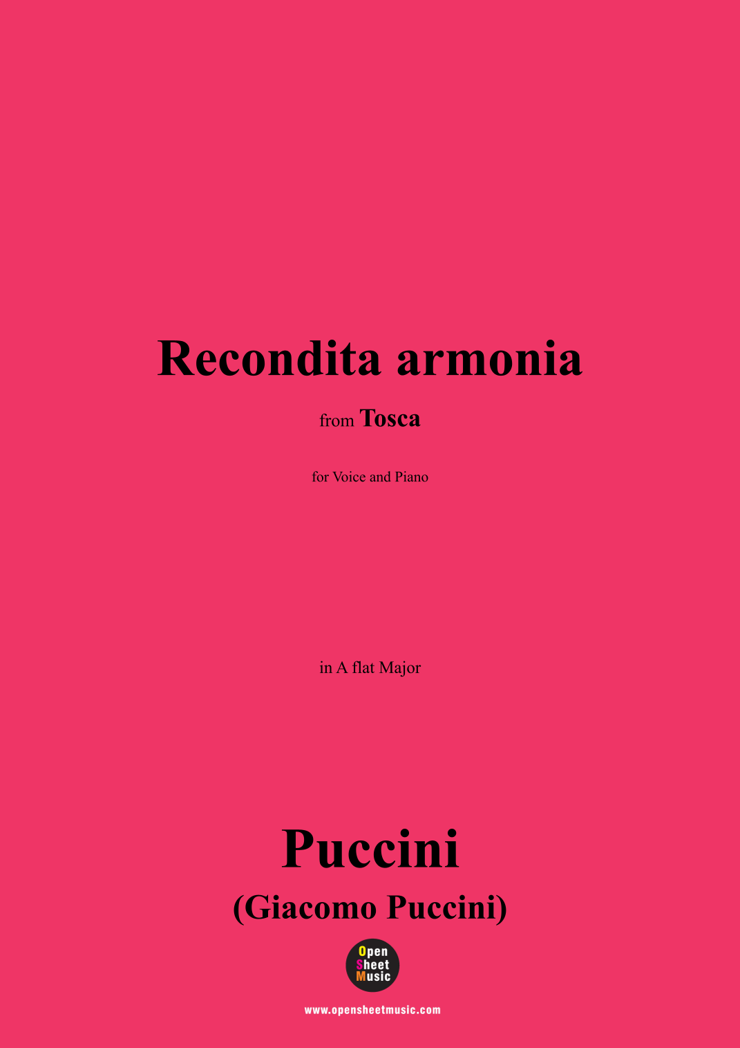 G. Puccini-Recondita armonia, from 'Tosca,SC 69', in A flat Major (arr ...