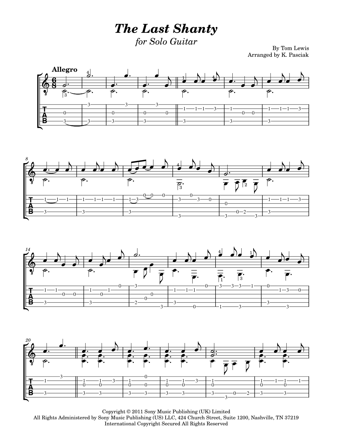 The Last Shanty (arr. Kenneth Pasciak) by Tom Lewis Sheet Music for ...