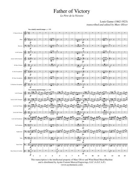 Father of Victory (arr. Marc Oliver) by Louis Ganne Sheet Music for ...