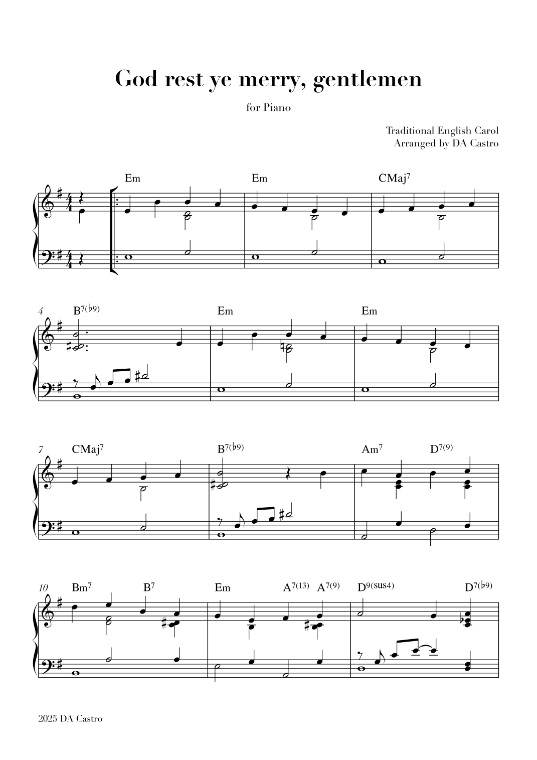 God Rest ye merry, gentlemen (arr. DA Castro) by Tradicional English ...