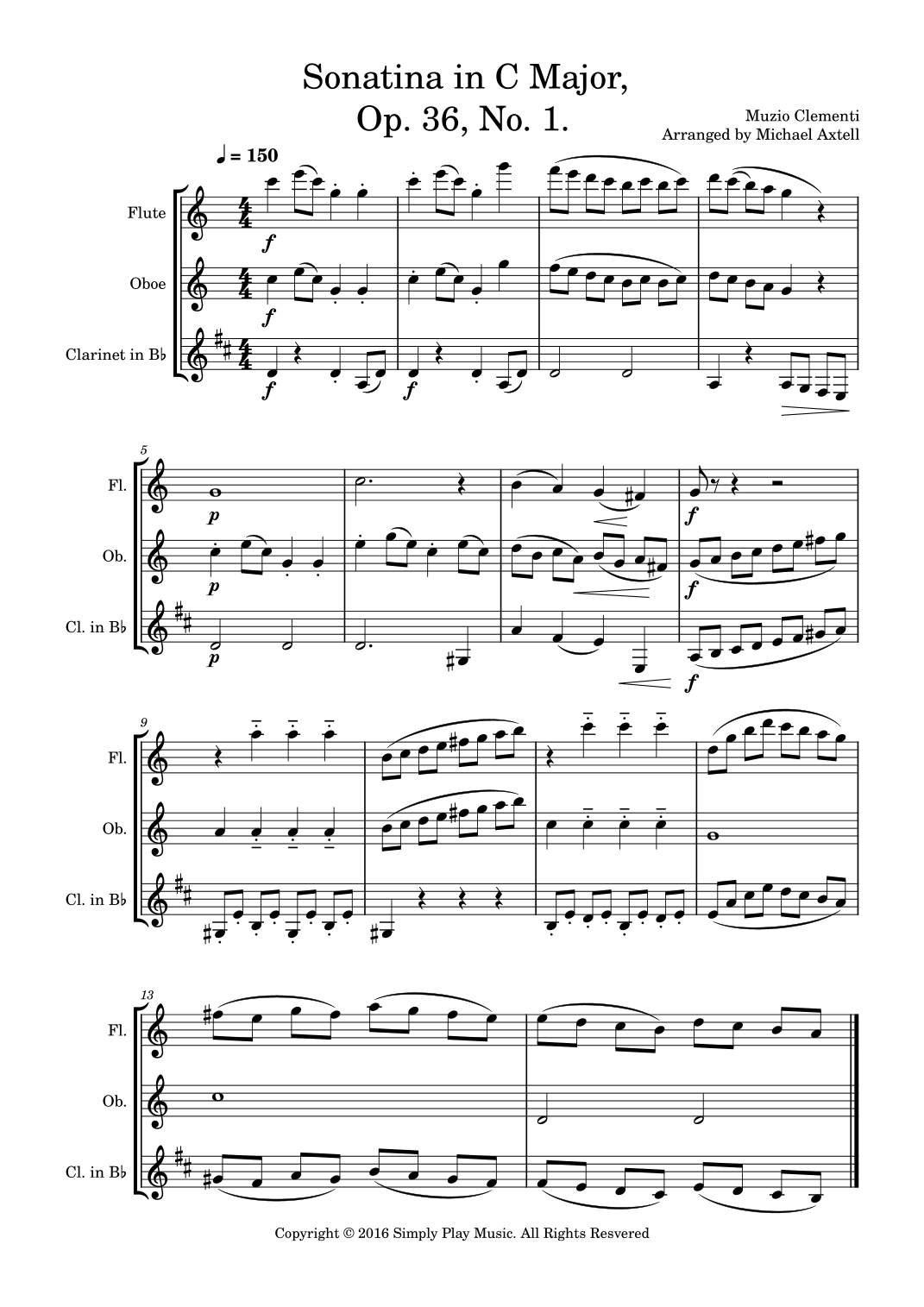 Sonatina Op. 36 No. 1 3rd movement: (arr. Michael Axtell) by Muzio ...