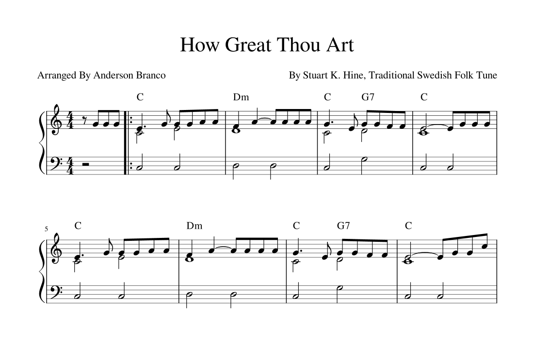 How Great Thou Art (arr. Anderson Branco) by Martina McBride Sheet ...
