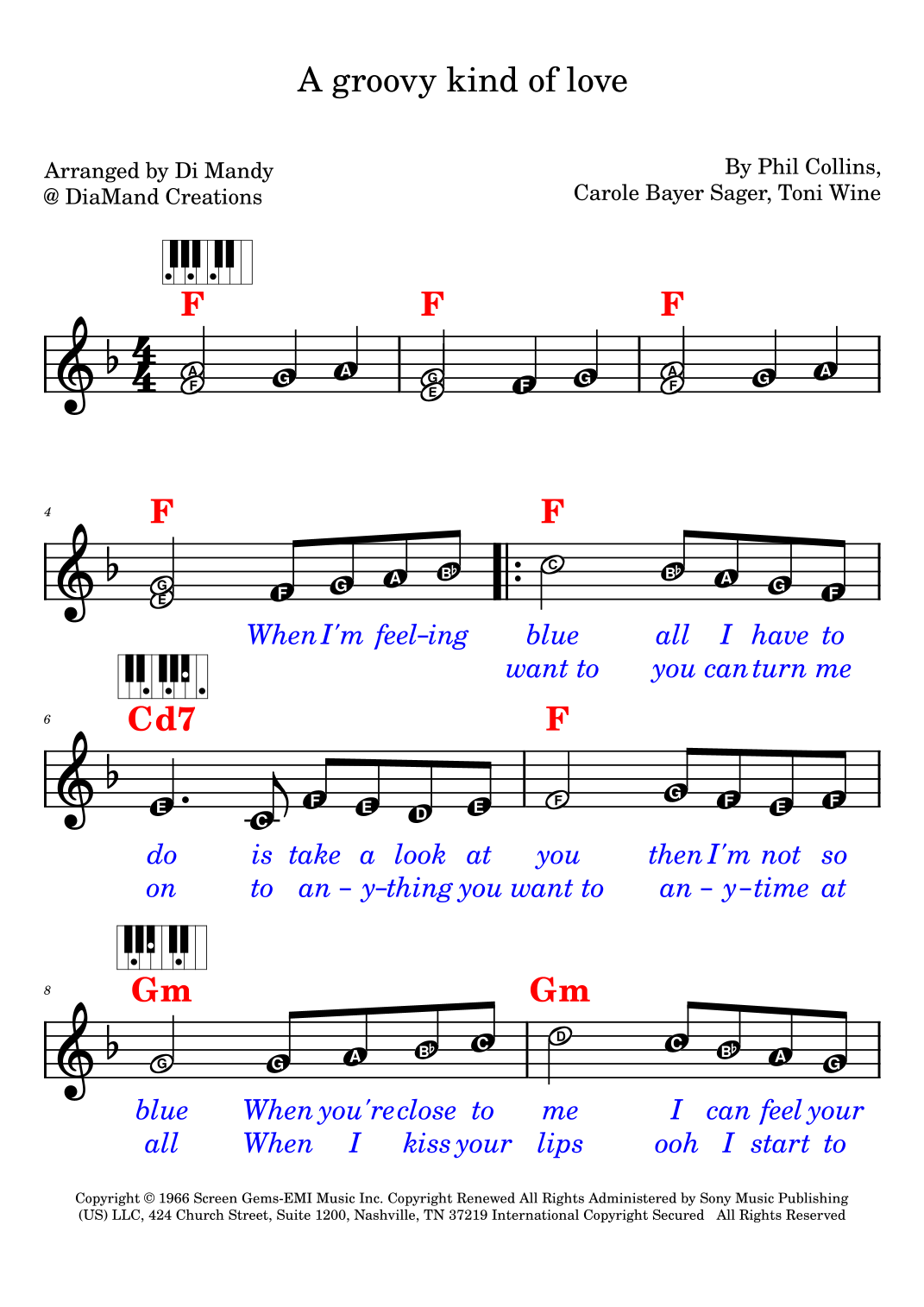 A Groovy Kind Of Love (arr. Dianne Mandy) by Phil Collins Sheet Music ...