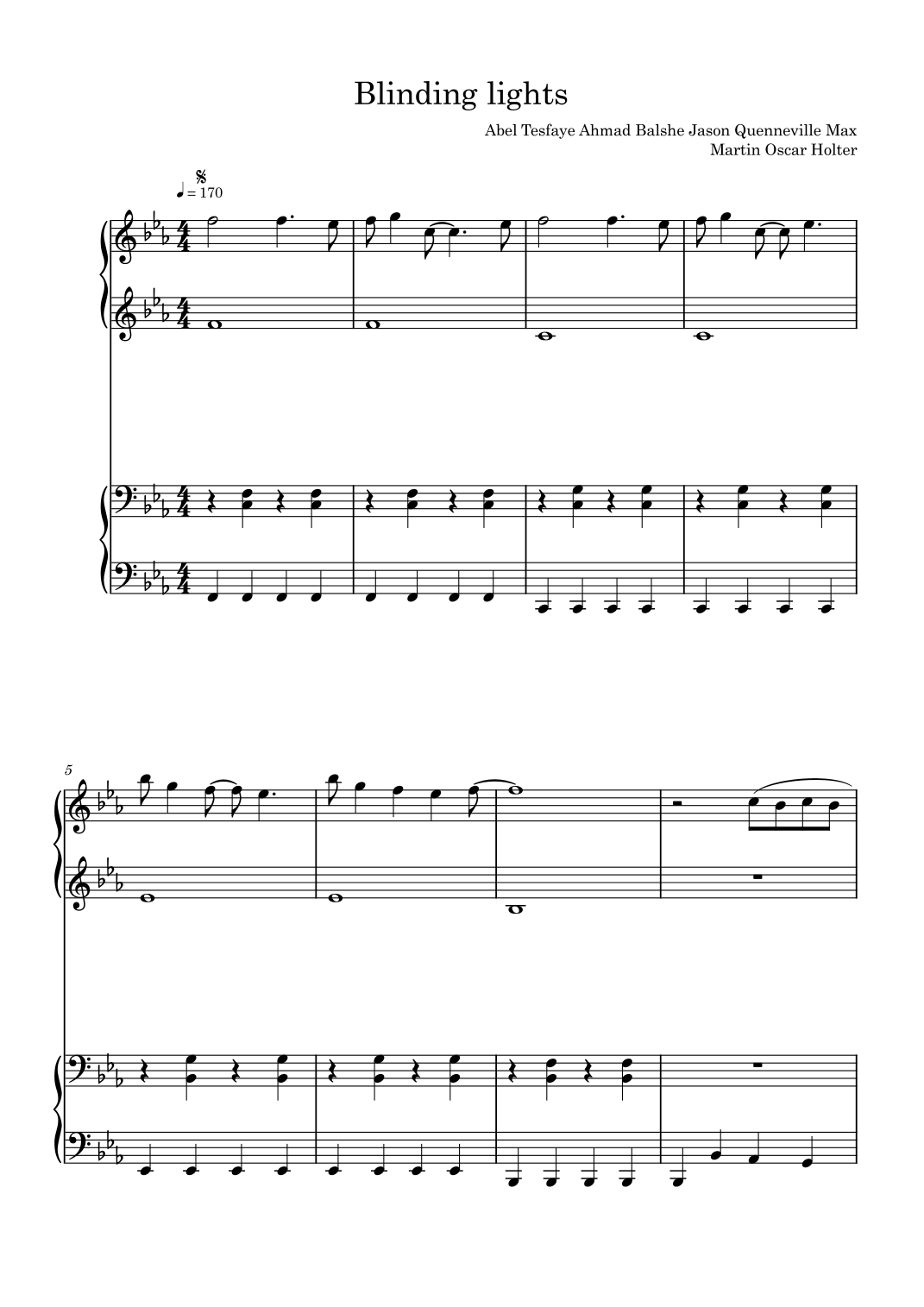 Blinding Lights (arr. Sylvain Harvus) by The Weeknd Sheet Music for ...