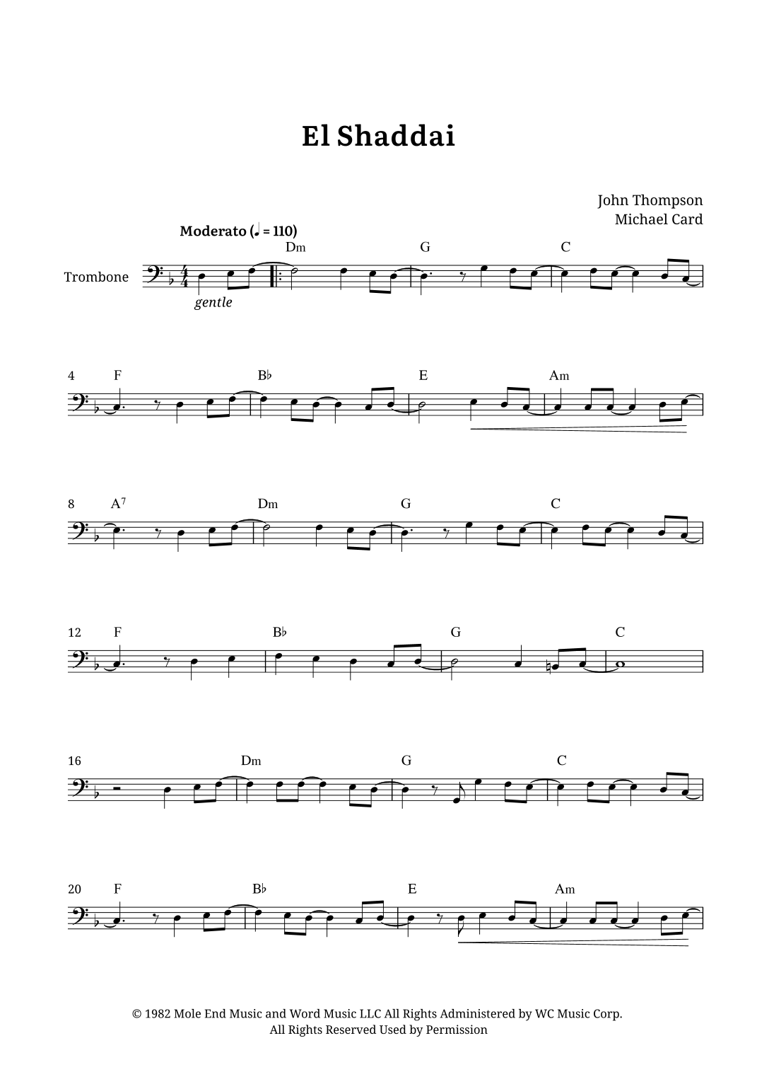El Shaddai (arr. D. M. Scores) by Winans Phase 2 Sheet Music for ...