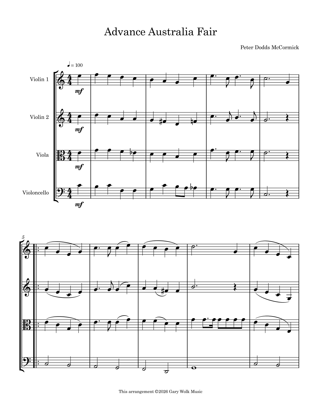 Advance Australia Fair (Australian National Anthem) (arr. Gary Wolk) by ...