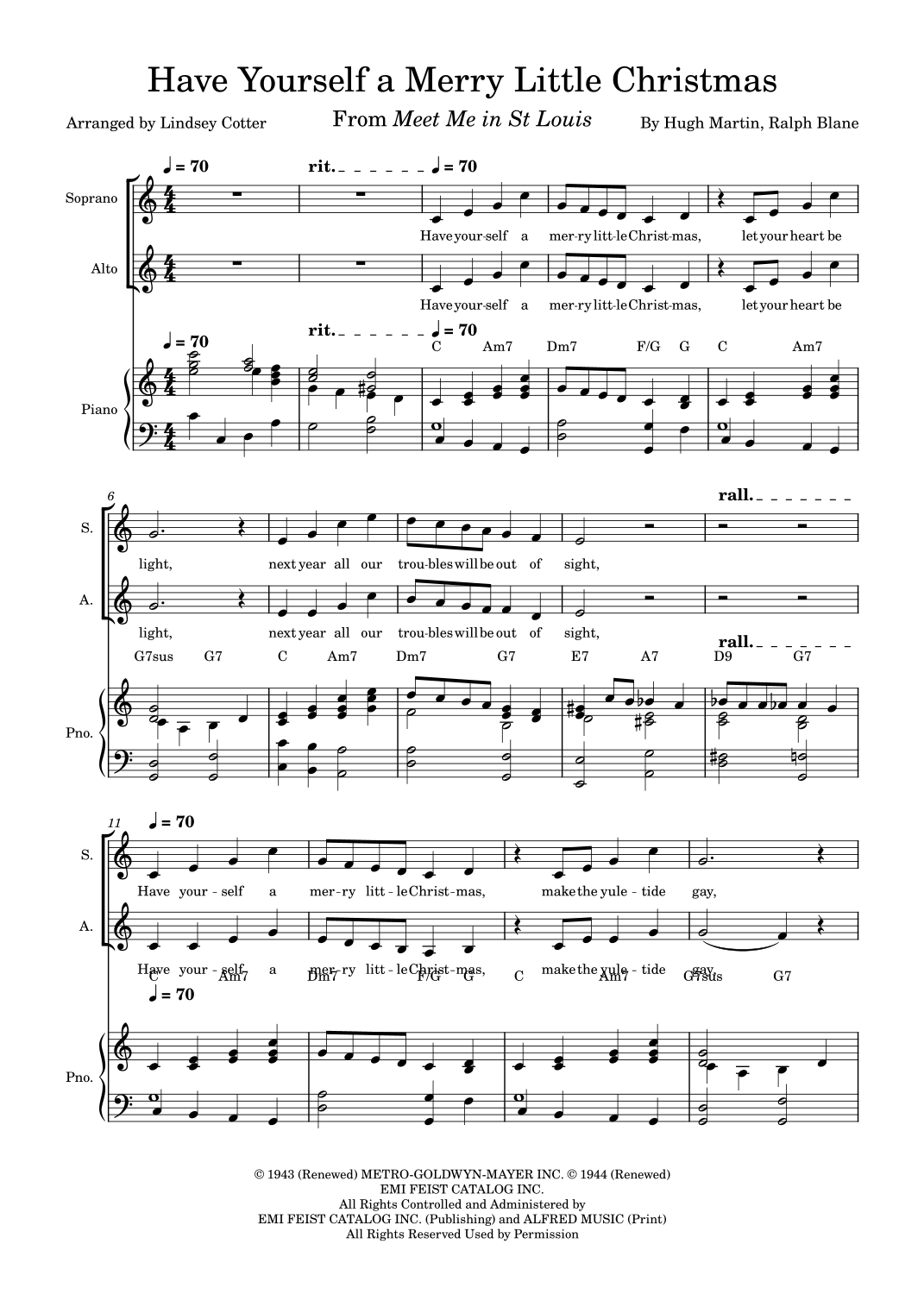 Have Yourself A Merry Little Christmas (arr. Lindsey Cotter) von Barry Manilow Noten zum Klavier ...