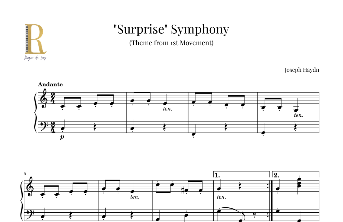 Surprise Symphony (arr. Roger da Luz) by Joseph Haydn Sheet Music for ...