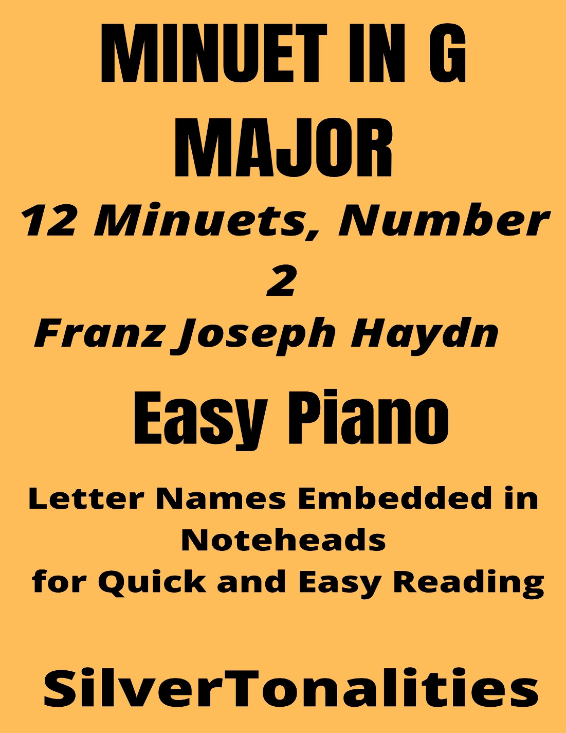 Minuet in G Major Number 2 Easy Piano Sheet Music (arr ...