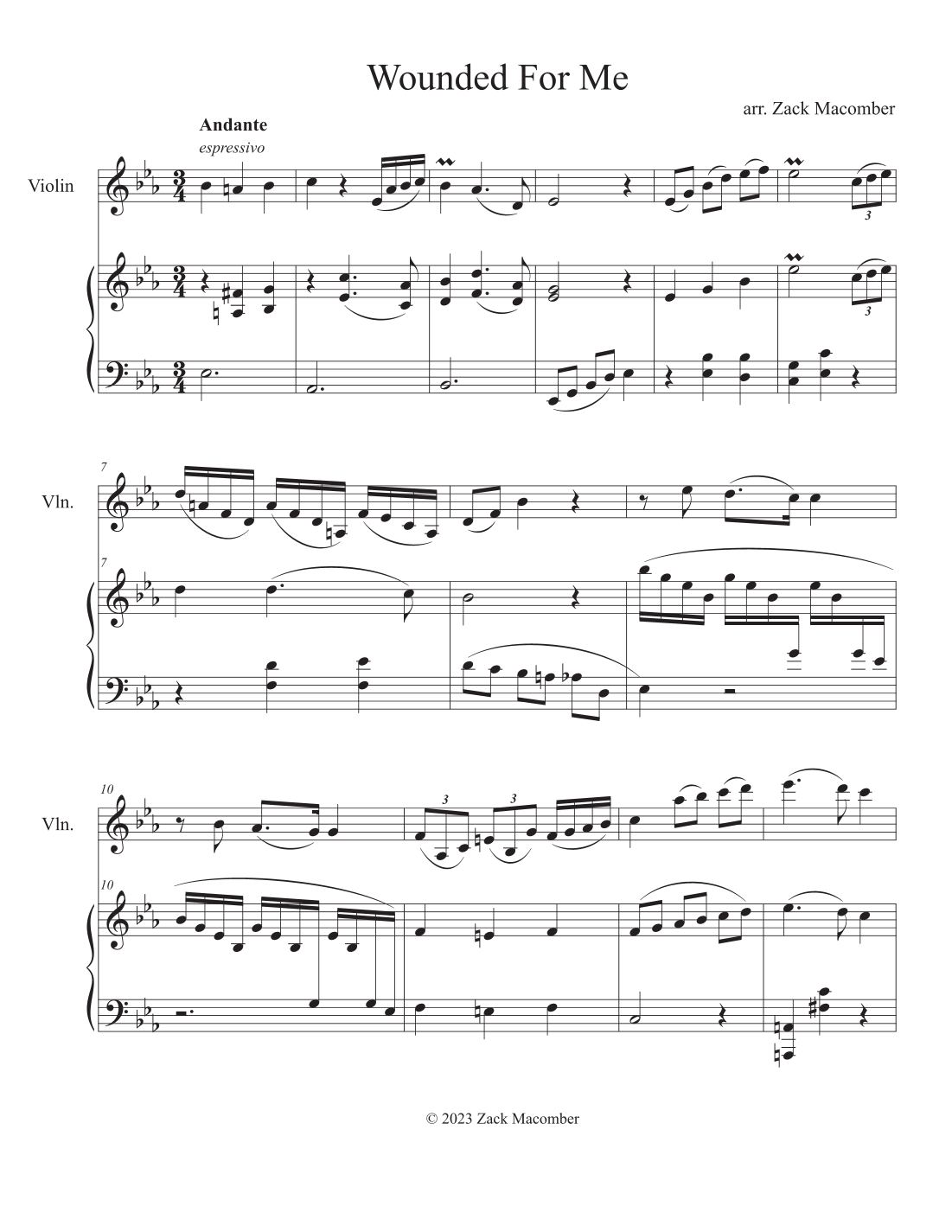 Wounded For Me (arr. Zack Macomber) by William G. J. Ovens Sheet Music ...