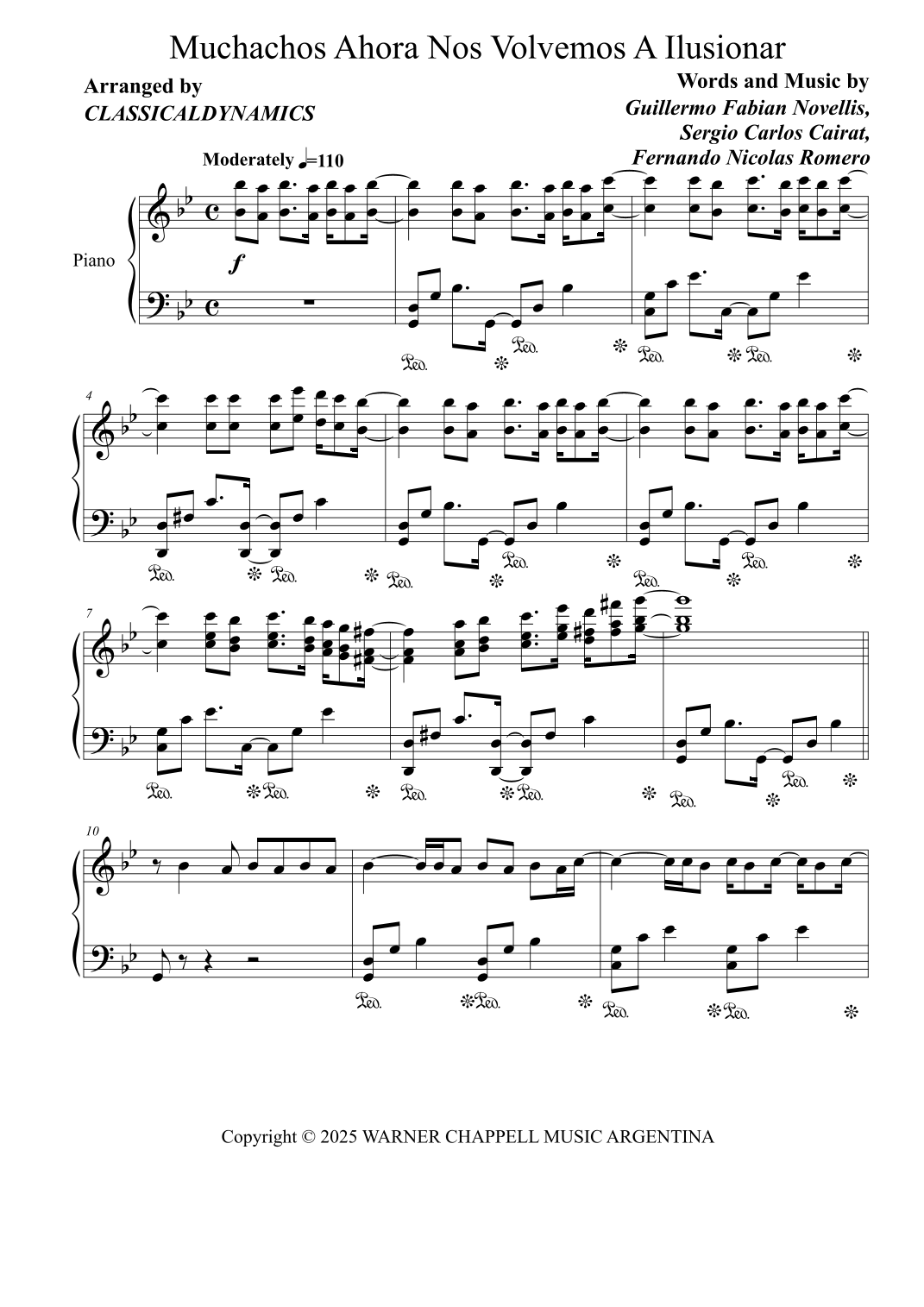 Muchachos Ahora Nos Volvemos A Ilusionar (arr. ClassicalDynamics) par ...
