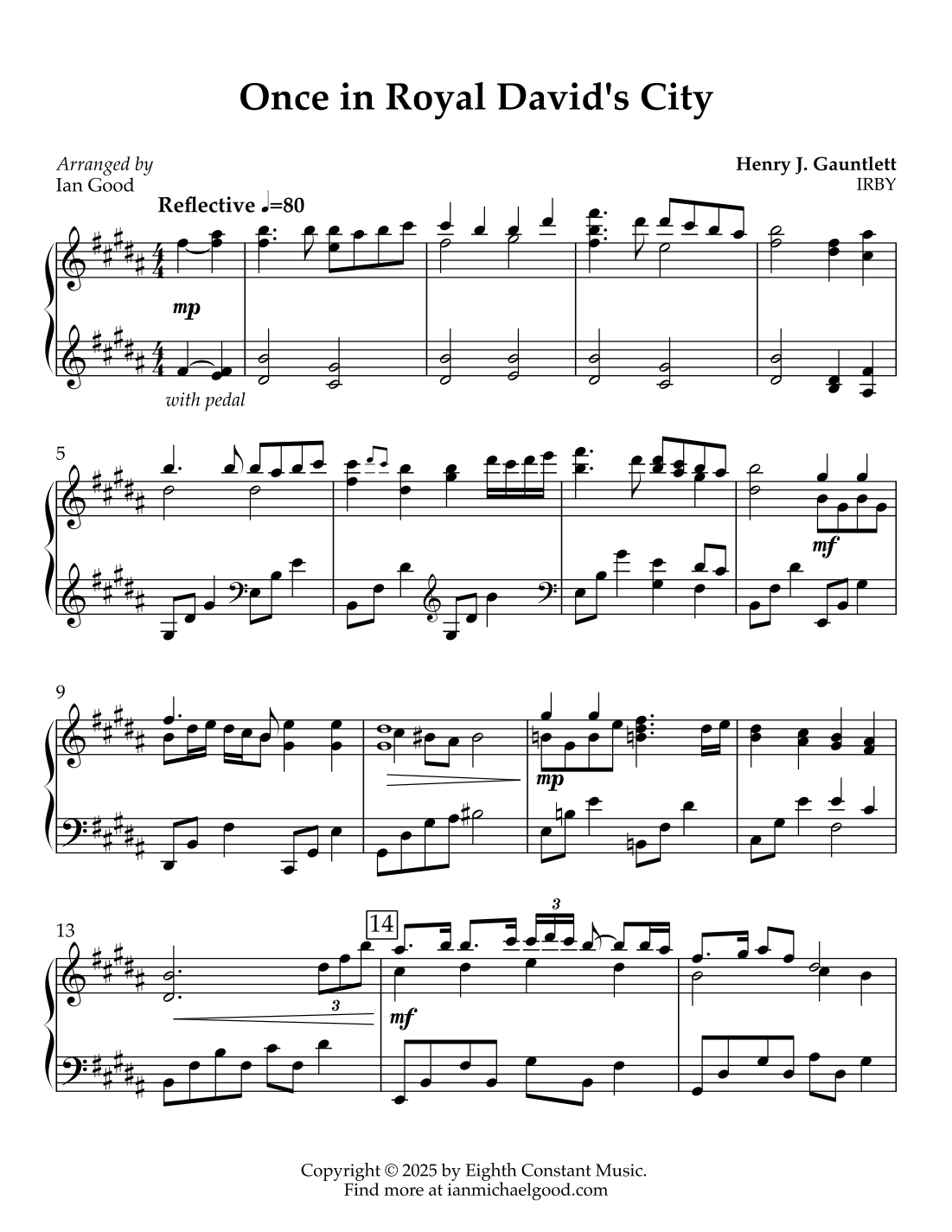 Once in Royal David's City (IRBY) - new age piano (arr. Ian Good) by ...