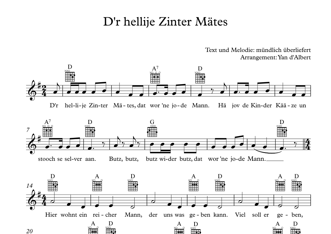D'r hellije Zinter Mätes (Original - Arr.: Yan d'Albert) by Pänz vun ...