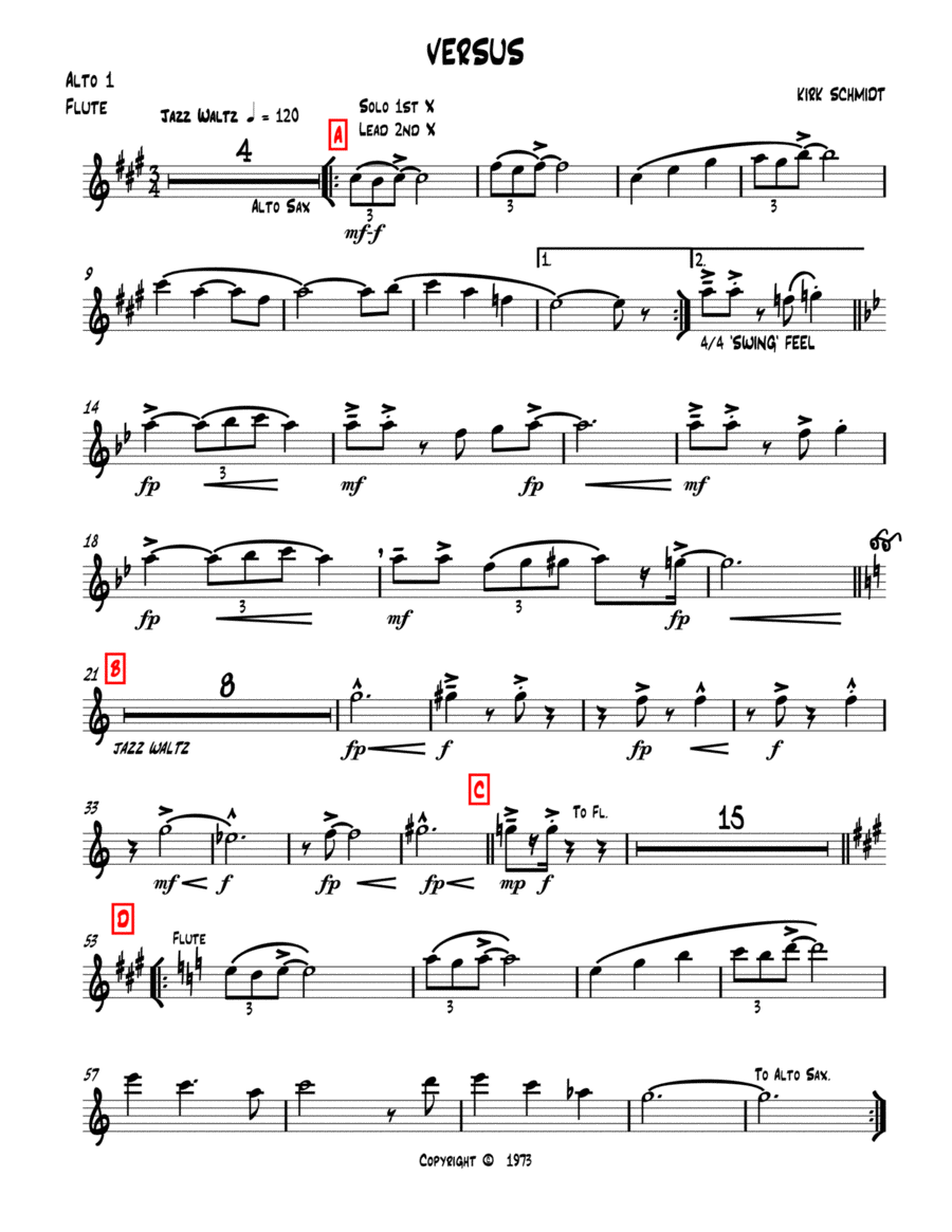 VERSUS by Kirk Schmidt Sheet Music for Jazz Ensemble at Sheet Music Direct