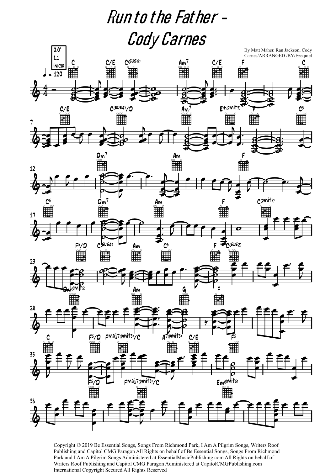 Run To The Father arr BY EZEQUIEL EDI ES By Cody Carnes Sheet Music Run To The Father arr BY EZEQUIEL EDI ES By Cody Carnes Sheet Music