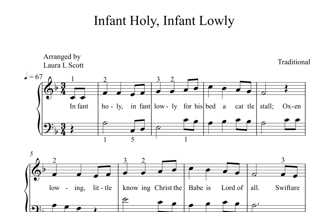 Infant Holy, Infant Lowly (arr. Laura L Scott) by Traditional Sheet ...