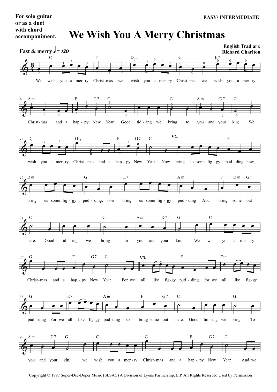 We Wish You A Merry Christmas (arr. Richard Charlton) by Traditional ...