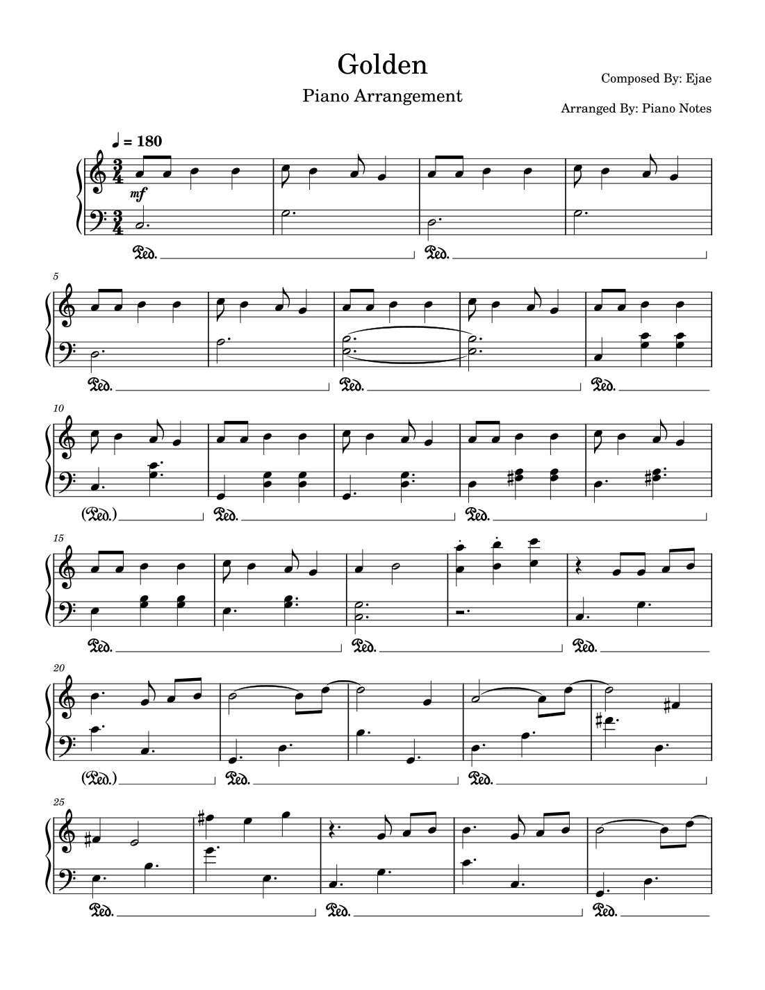 Golden Keyboard Notes