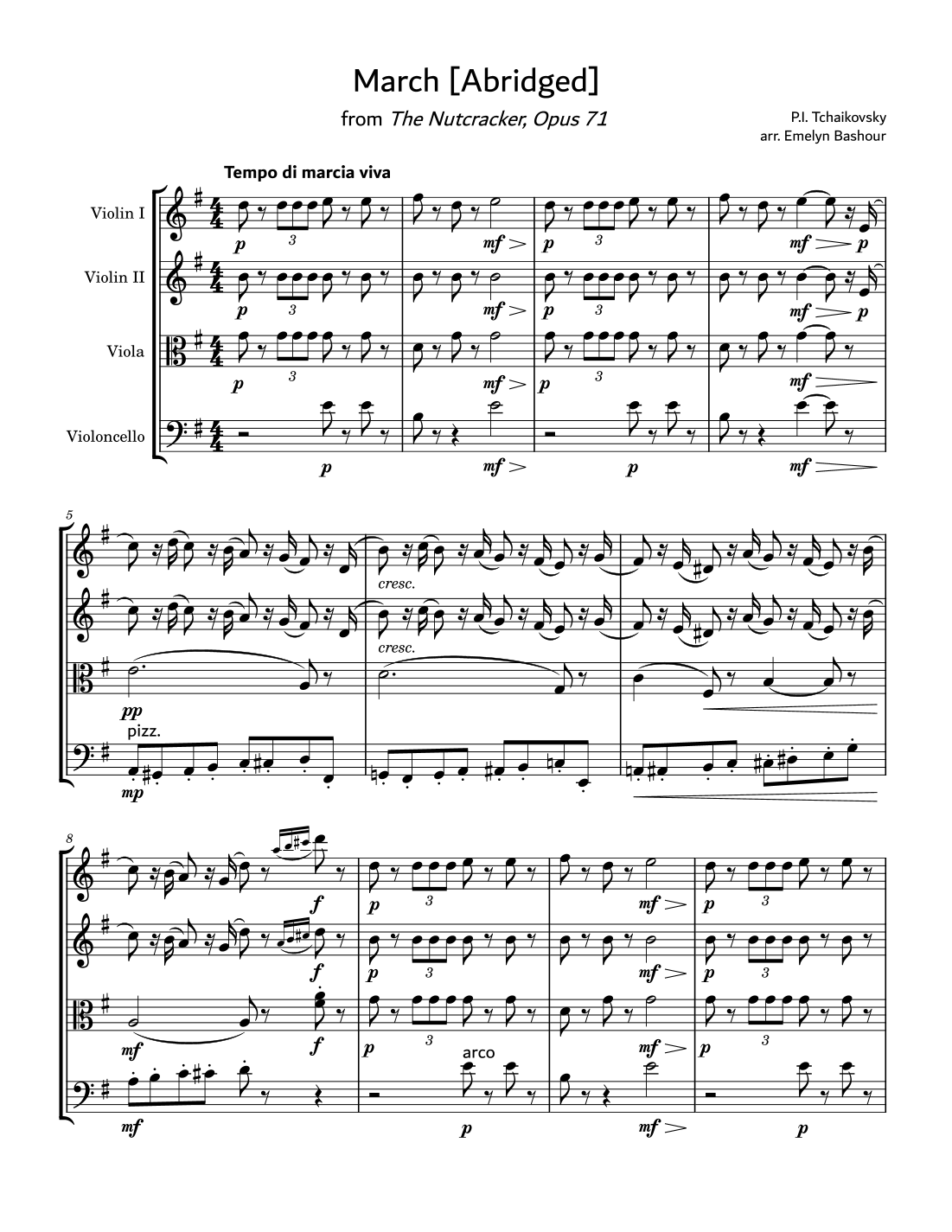 March from The Nutcracker (arr. Emelyn Bashour) by Piotr Ilyich ...