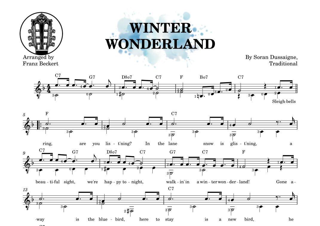 Winter Wonderland (arr. Franz Beckert) by Traditional Sheet Music for ...