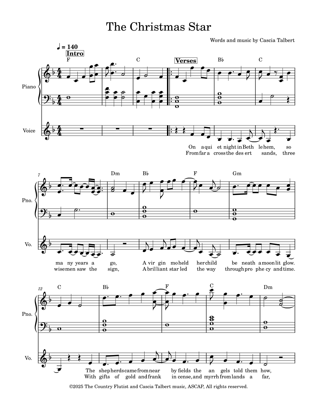 The Christmas Star por Cascia Talbert Partituras para Piano, Voz y ...