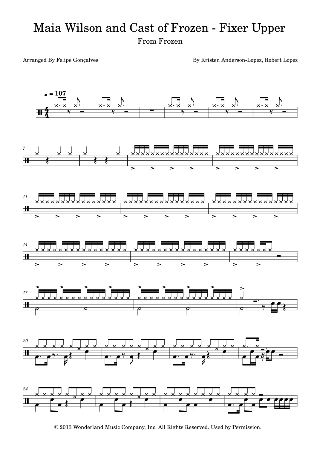 Fixer Upper (arr. Felipe Gonçalves by Robert Lopez Sheet Music for ...