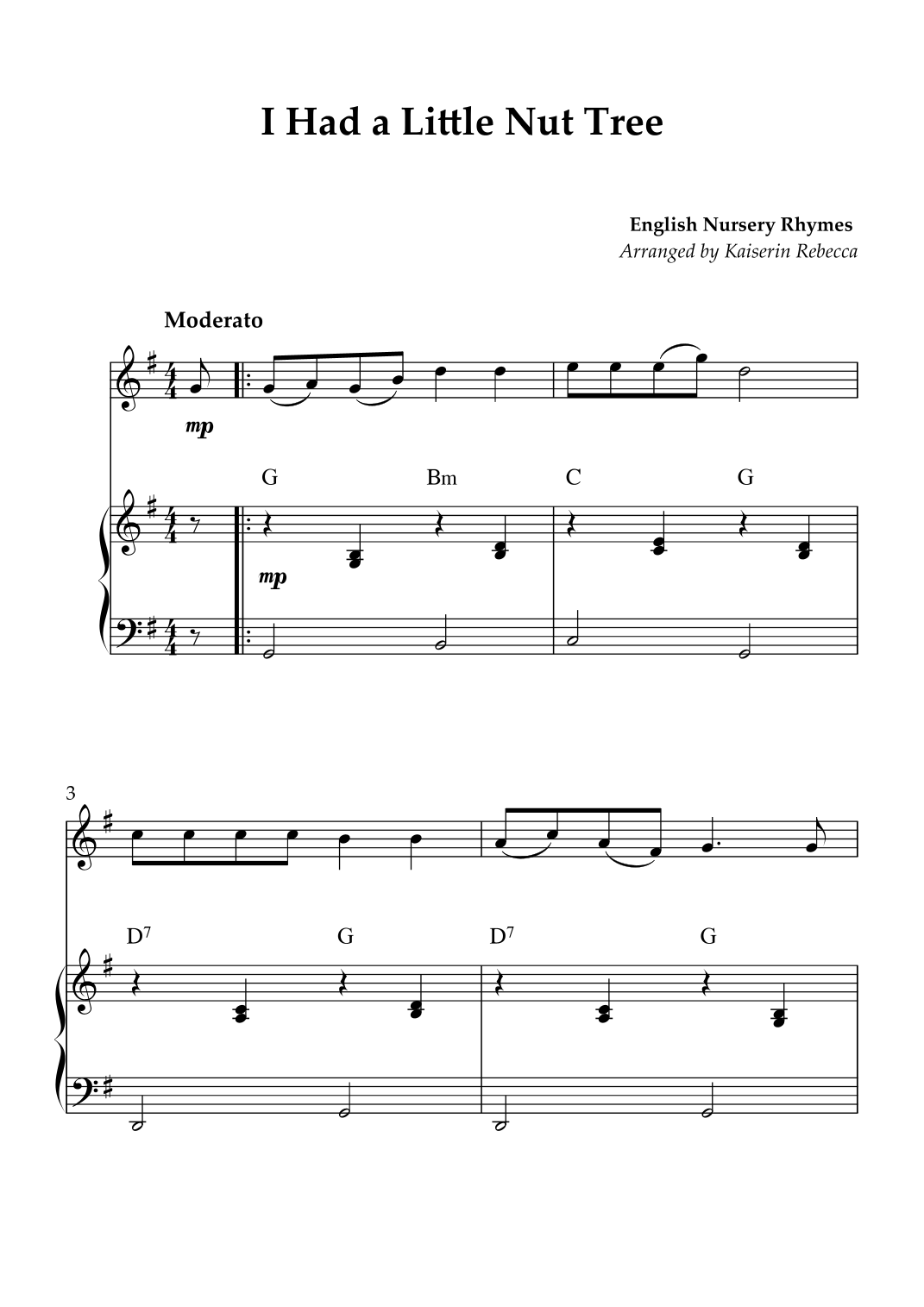 I Had a Little Nut Tree (arr. Kaiserin Rebecca) por English Nursery ...