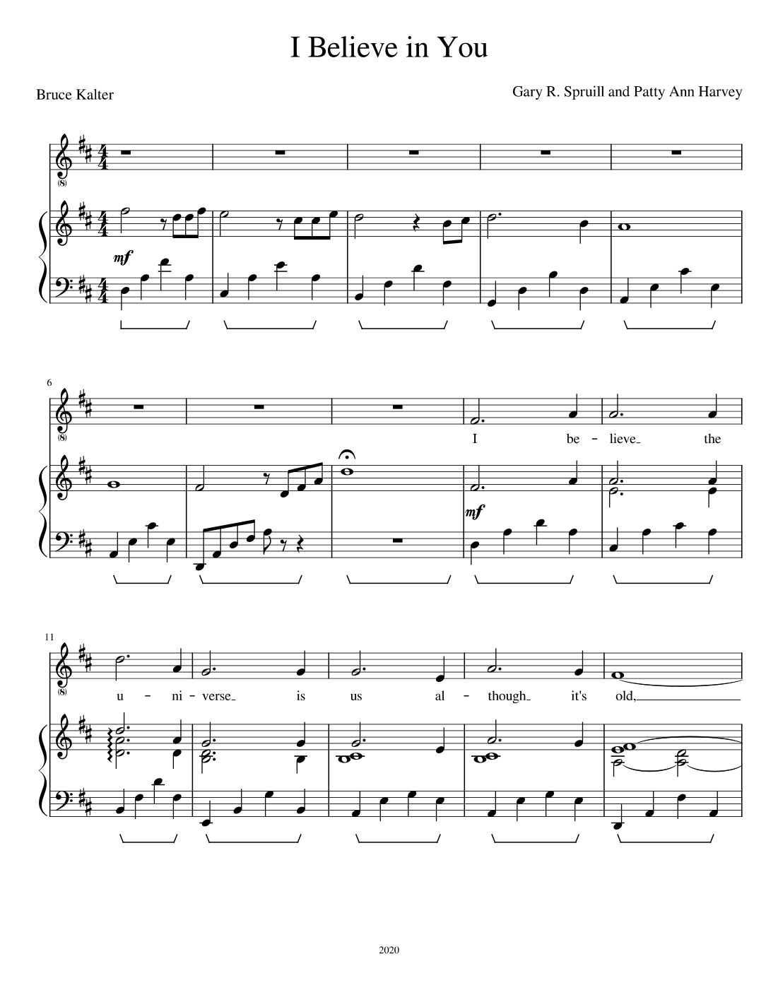 I Believe in You by Gary R. Spruill Sheet Music for Piano & Vocal at ...
