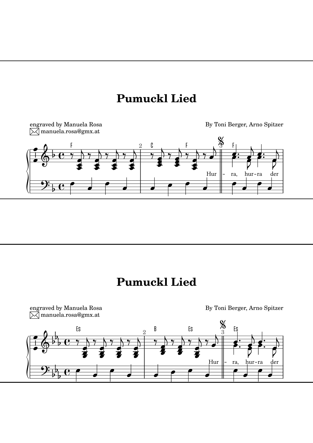 Pumuckl Lied (arr. Manuela Rosa) by Arno Spitzer Sheet Music for Piano ...