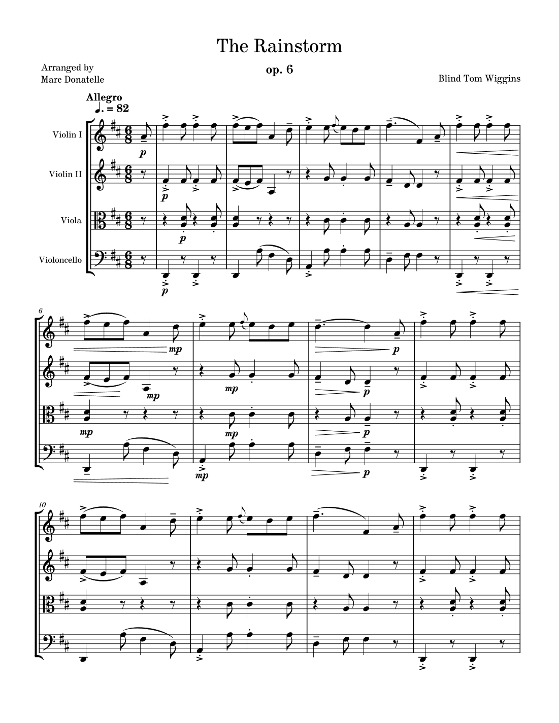 The Rainstorm op.6 (arr. Marc Donatelle) by Blind Tom Wiggins Sheet ...