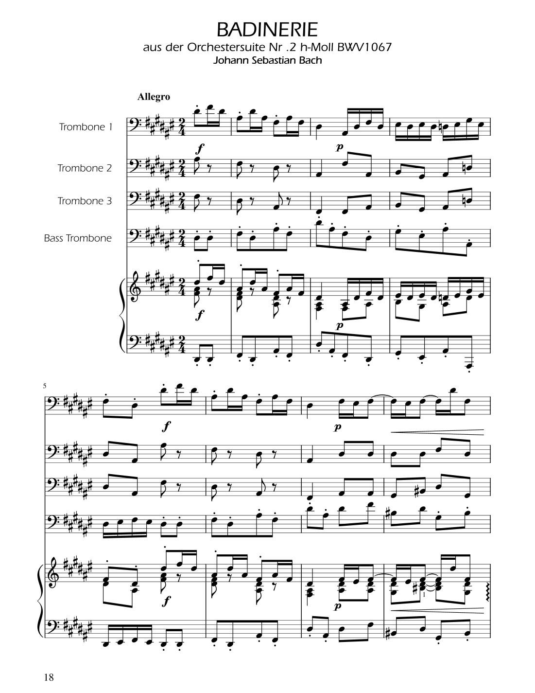 Badinerie - J.S Bach - BWV 1067 - Trombone Quartet (arr. Ygor Nunes) by ...