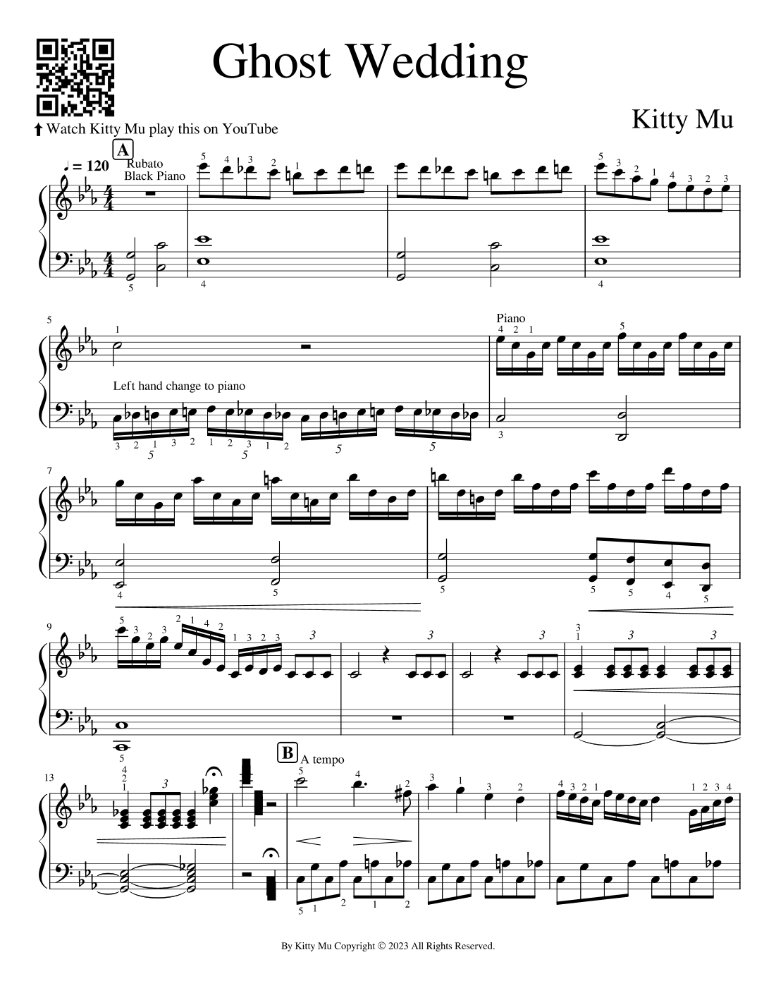 Ghost Wedding von Kitty Mu Noten zum Klavier solo bei Sheet Music Direct