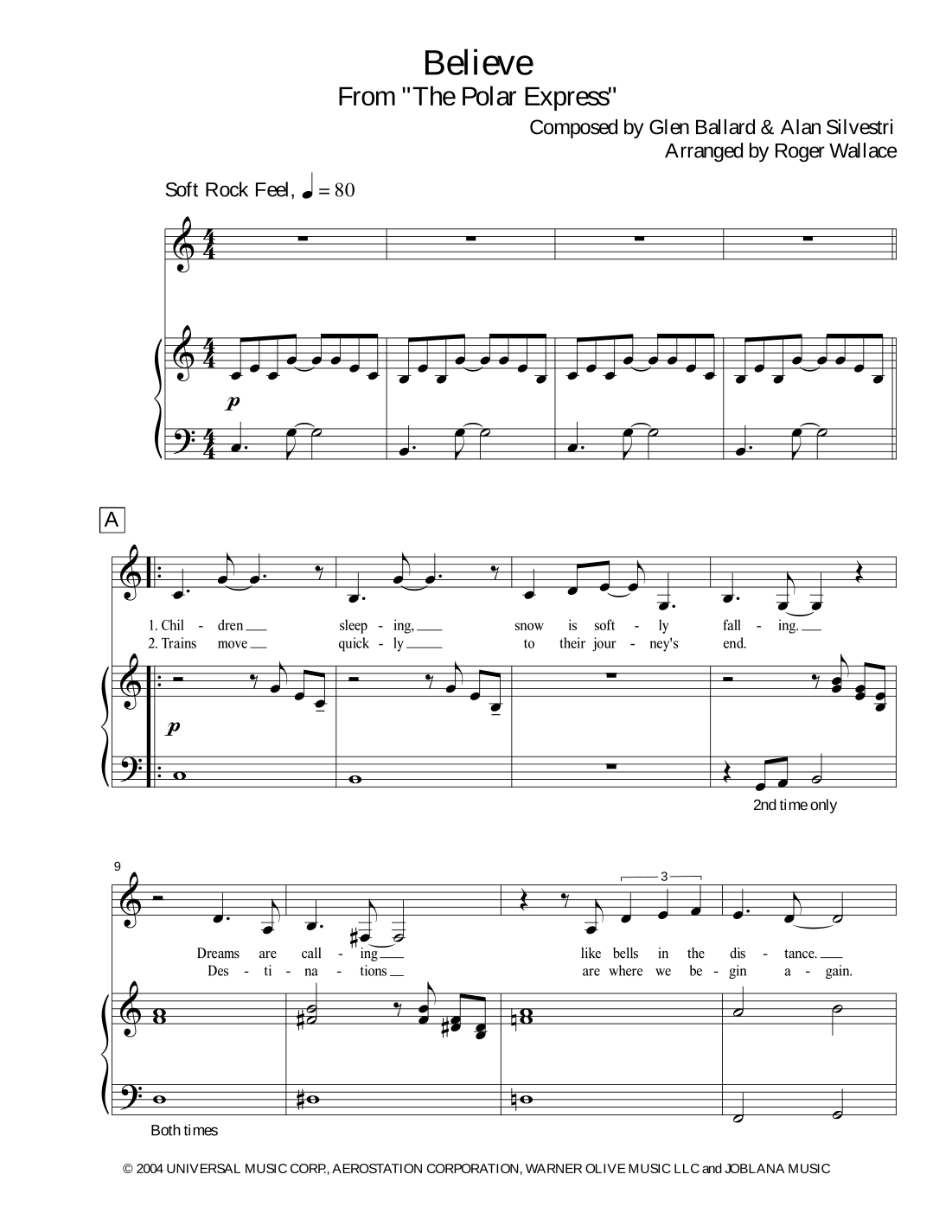 Believe (arr. Roger Wallace) by Josh Groban Sheet Music for Piano ...