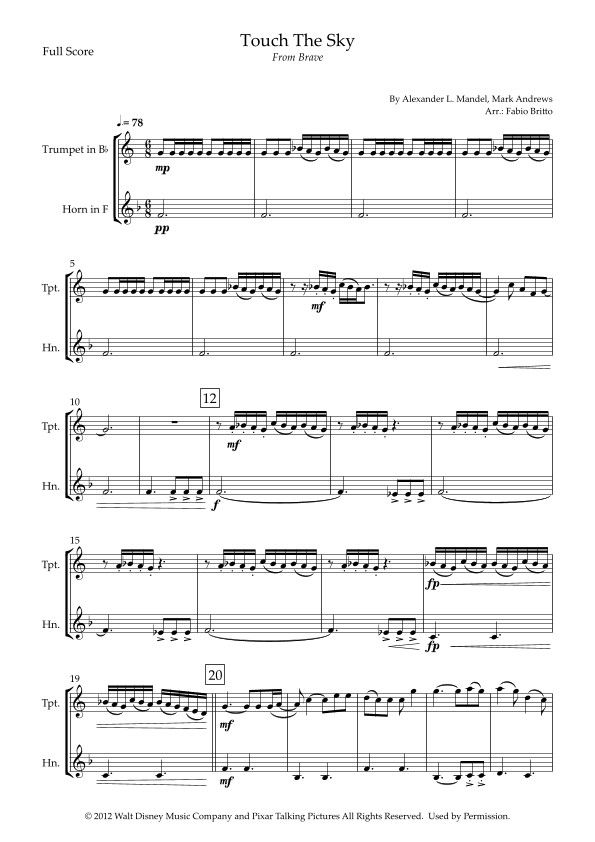Touch The Sky Sheet Music Julie Fowlis Instrumental Duet Touch The Sky Sheet Music Julie Fowlis Instrumental Duet