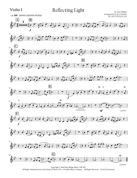 Reflecting Light (arr. Jen Mathers) by Sam Phillips Sheet Music for ...