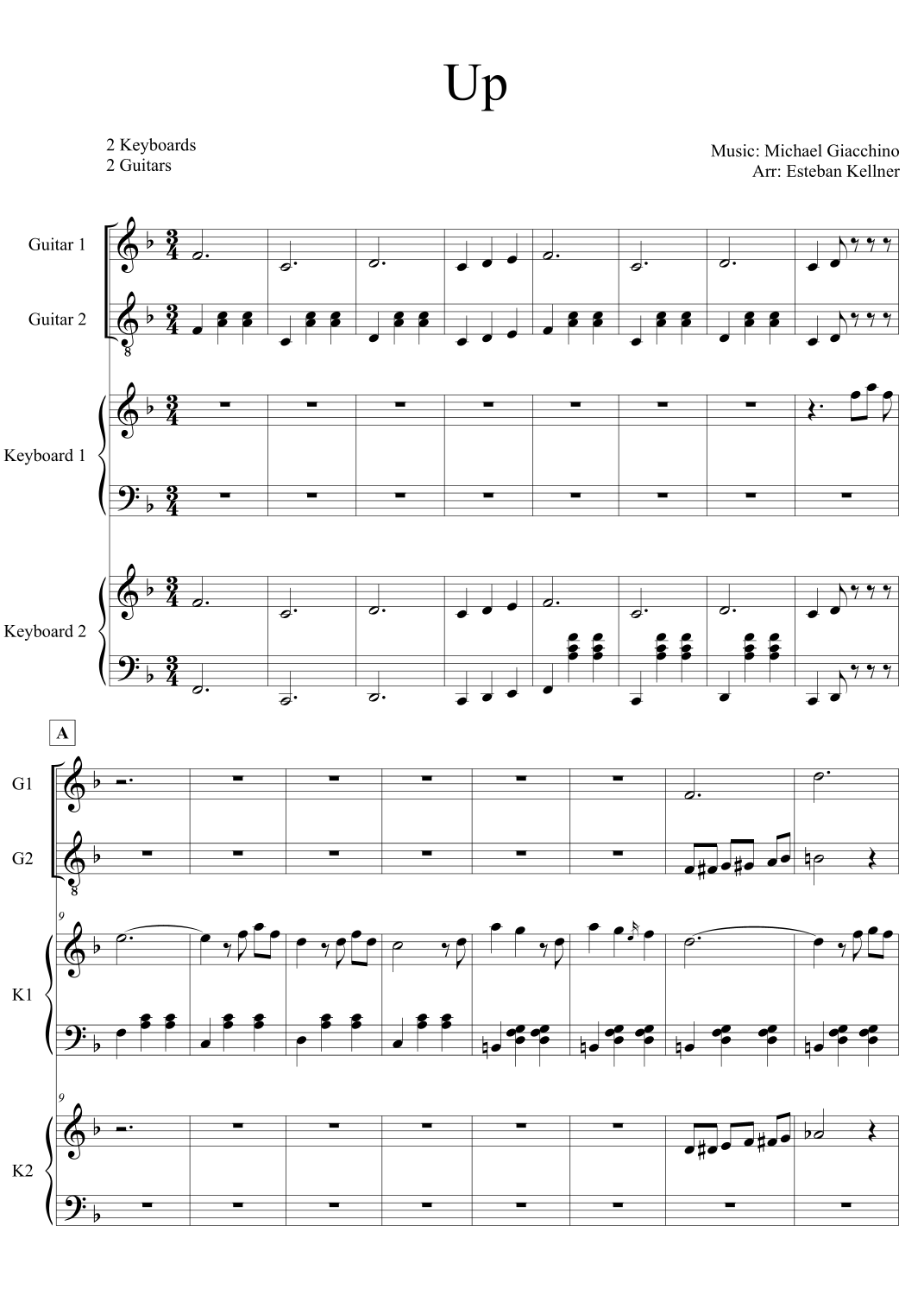 Up With Titles (arr. Esteban Kellner) by Michael Giacchino Sheet Music ...