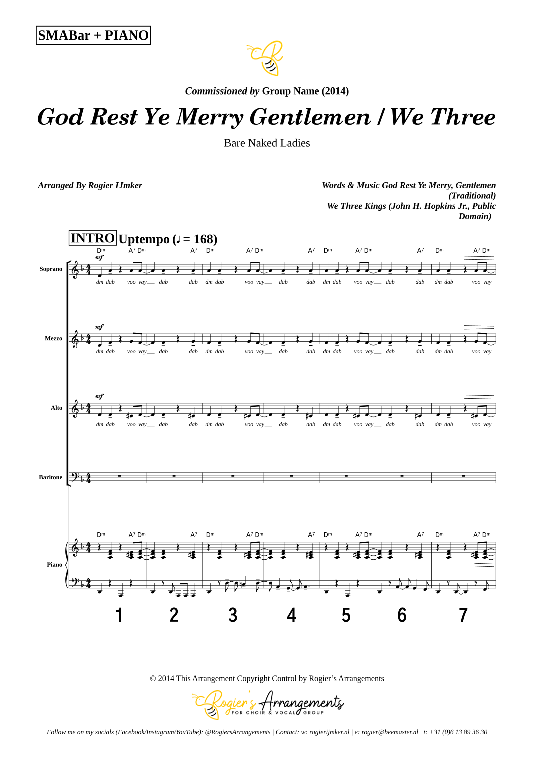 God Rest Ye Merry Gentlemen / We Three Kings (arr. Rogier Ijmker) by ...