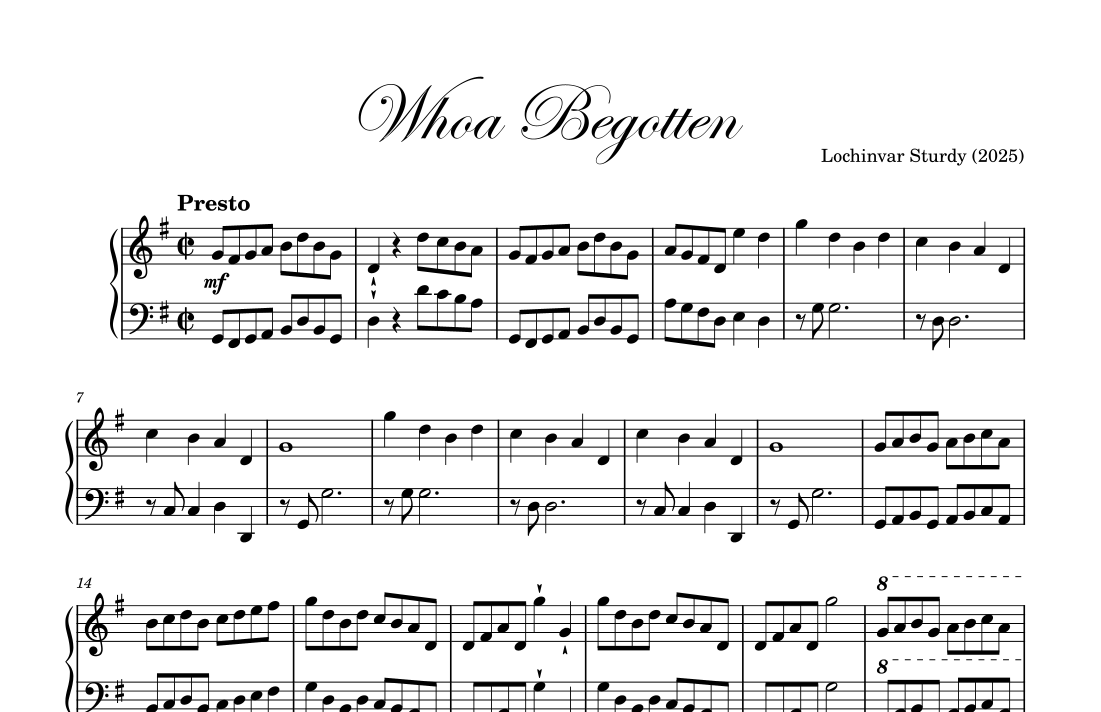 Whoa Begotten by Lochinvar Sturdy Sheet Music for Piano Solo at Sheet ...