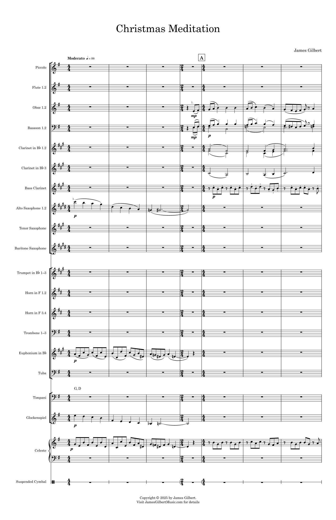 Christmas Meditation by James Gilbert Sheet Music for Concert Band at ...