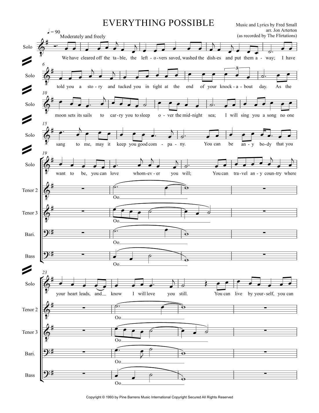 Everything Possible (arr. Jon Arterton) by Fred Small Sheet Music for ...
