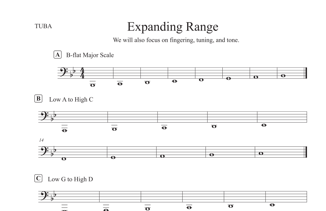 Expanding Range by J. Poteat Sheet Music for Tuba Solo at Sheet Music ...