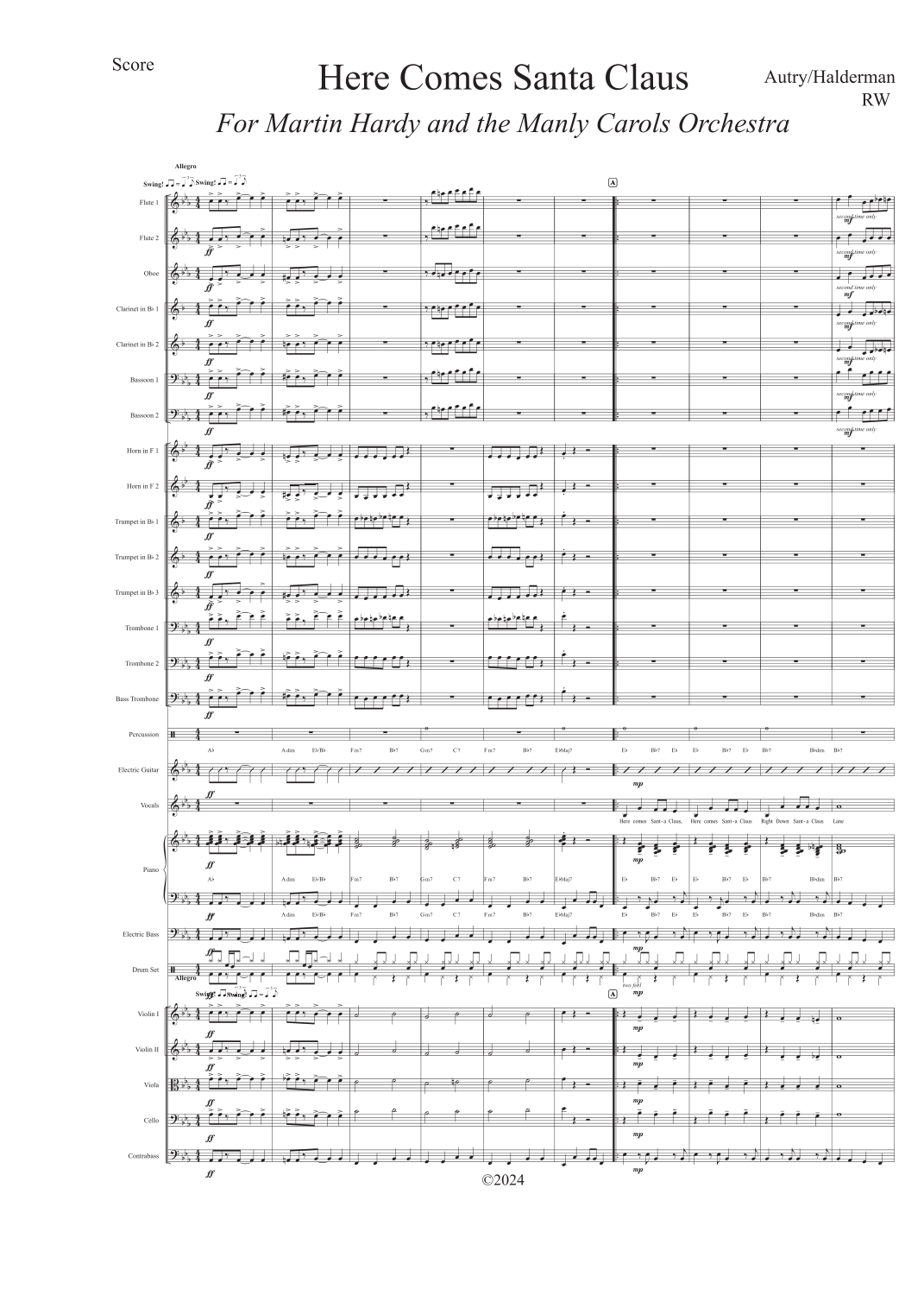 Here Comes Santa Claus (Right Down Santa Claus Lane)/ Up (arr. Rob ...